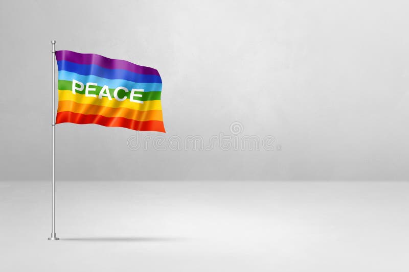 Rainbow Peace Flag Isolated on White Stock Illustration - Illustration ...