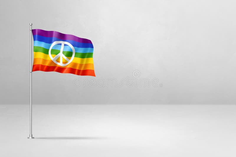 Rainbow Peace Flag Isolated on White Stock Illustration - Illustration ...