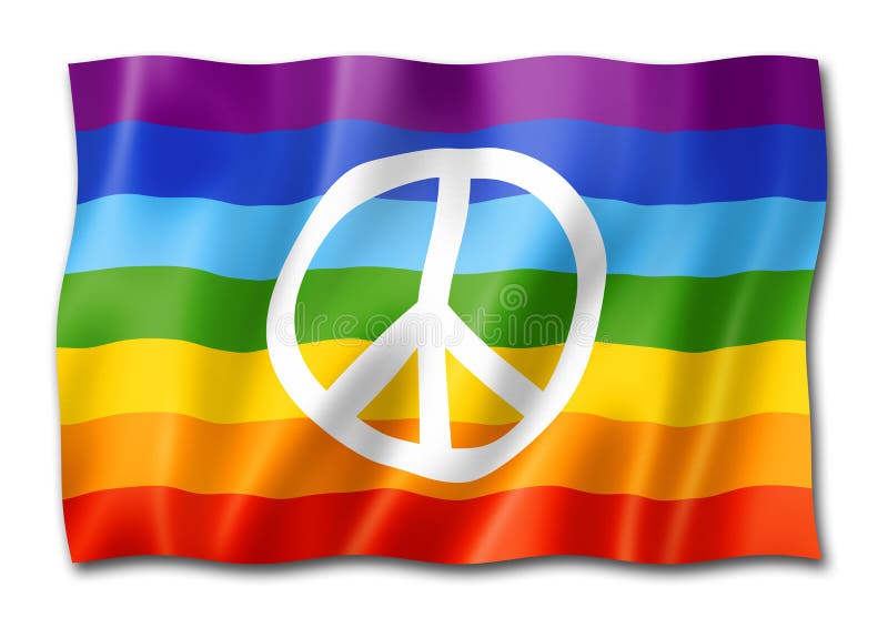 Rainbow peace flag stock illustration. Illustration of rainbow - 32615553