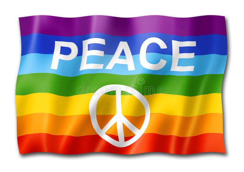 Rainbow Peace Sign stock vector. Illustration of funky - 7992323