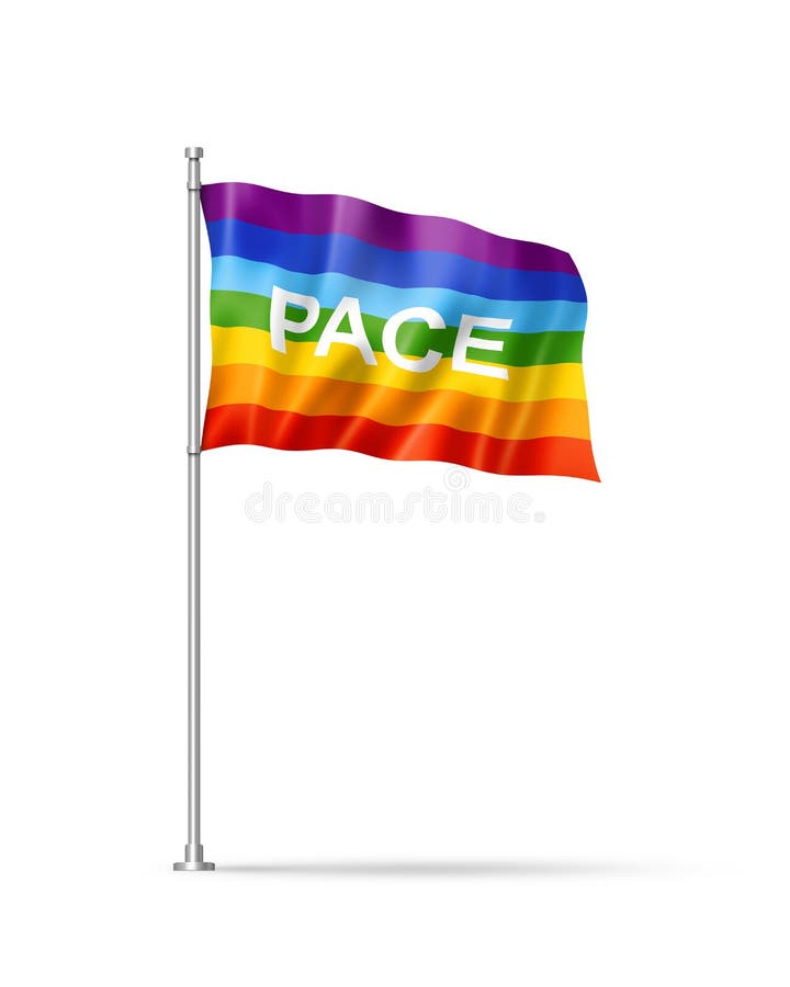 Rainbow Peace / Pace Flag Isolated on White Stock Illustration ...