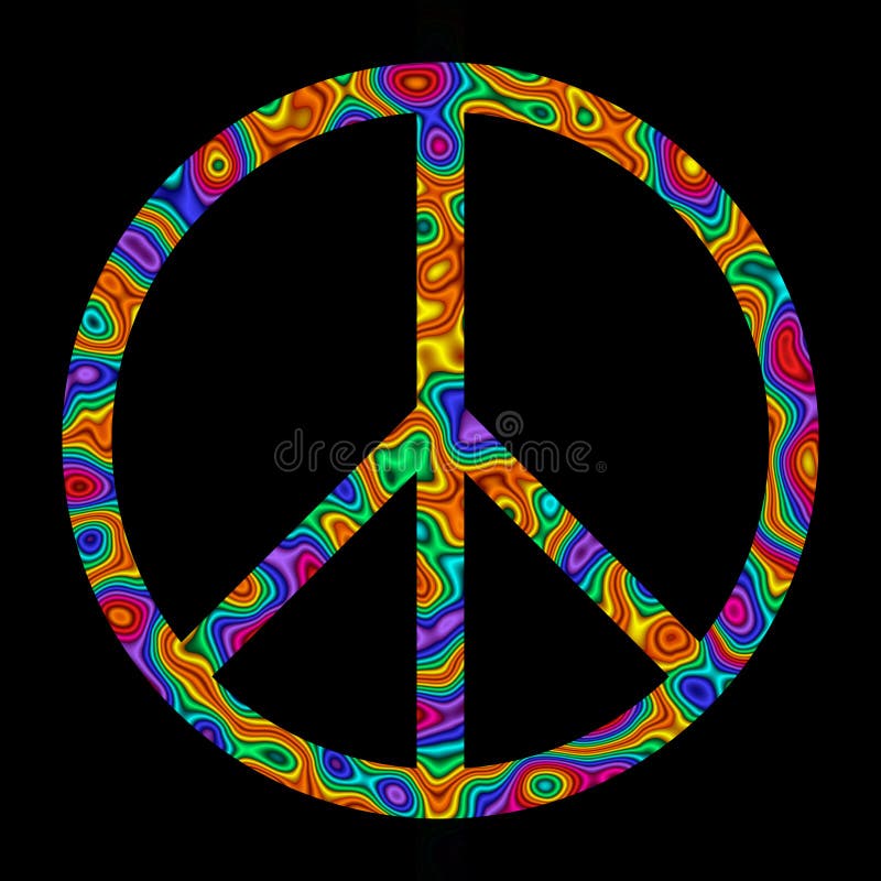 Rainbow Peace Sign stock vector. Illustration of funky - 7992323