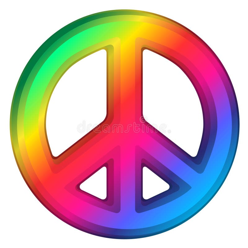 Rainbow Peace Sign stock vector. Illustration of funky - 7992323