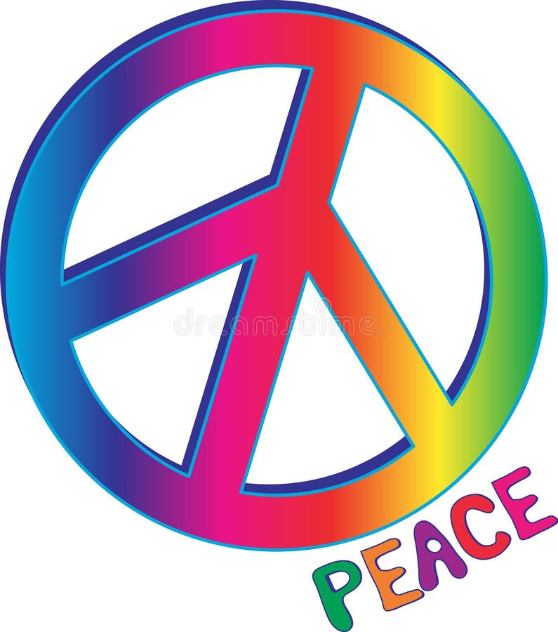 PEACE text and sign stock vector. Illustration of flower - 14322217