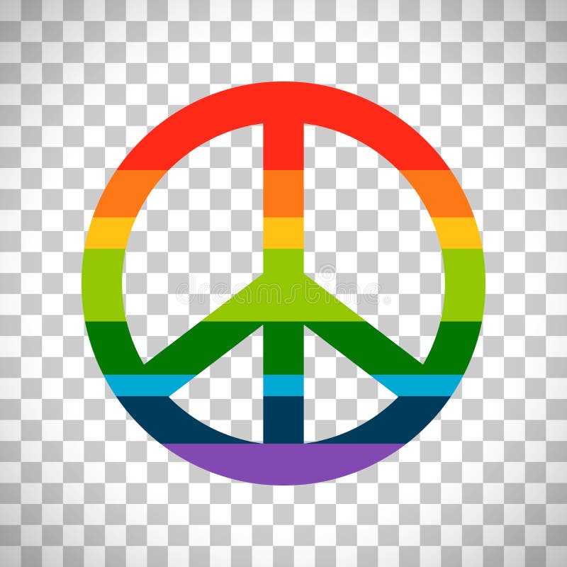 Rainbow Peace Symbol on Transparent Background Stock Vector ...