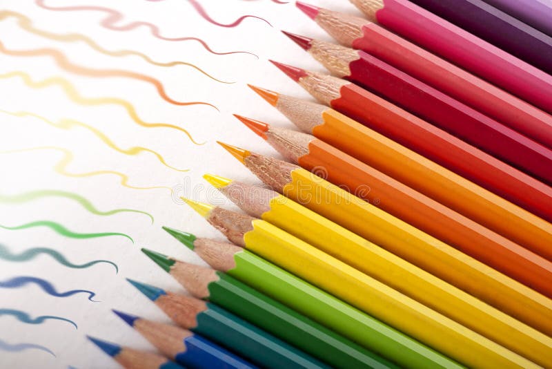 Rainbow Pencil Set stock image. Image of drawing, blue - 29160247