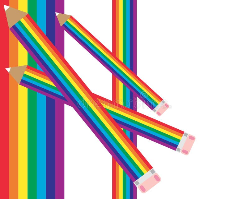 Rainbow pencils stock vector. Illustration of drawing - 14546355