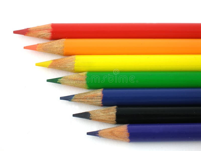 Rainbow pencils stock photo. Image of drawing, artwork - 306392