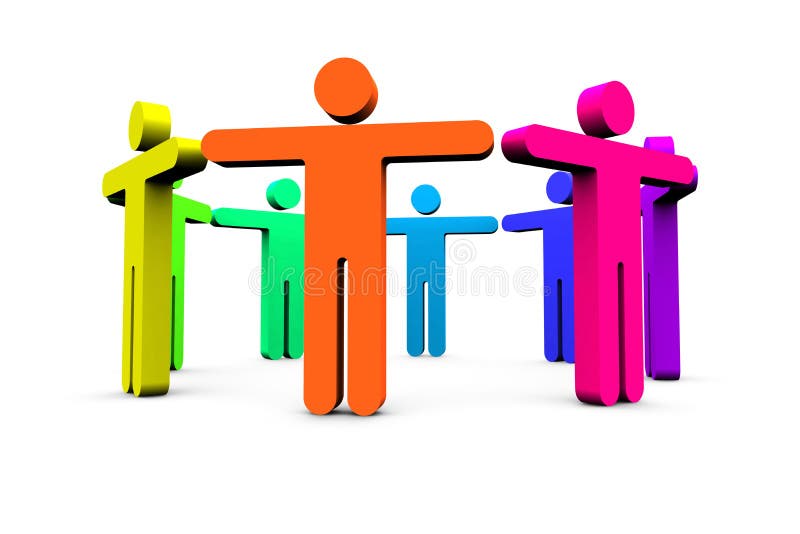 Paper chain people stock image. Image of mother, blue, gray - 665703