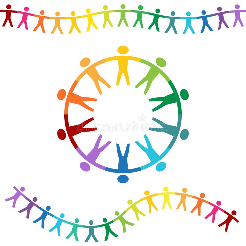 Rainbow People Holding Hands Banners Stock Vector - Image: 59096994