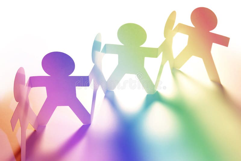 Rainbow people stock photo. Image of collaboration, chain - 73980802