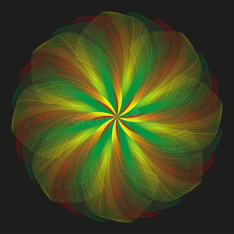 Rainbow Petal Icon. Luminous Flower Burst. Radiant Bloom Vector. Dark ...