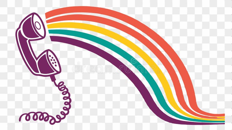 Rainbow Phone Trail, Communication Tech Vector Design Generative AI ...