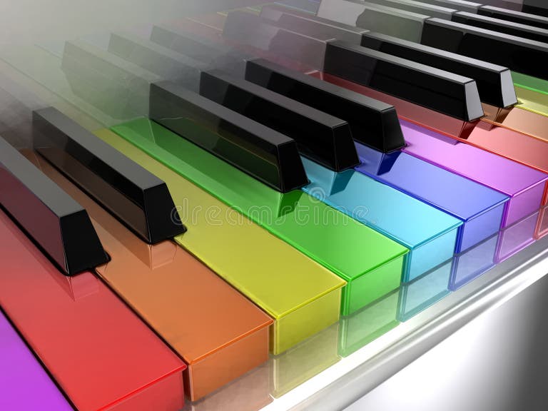Rainbow Piano Keys Musical Notes Stock Illustrations – 139 Rainbow ...