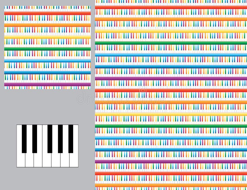 Rainbow Piano Horizontal Display Seamless Pattern Stock Vector ...