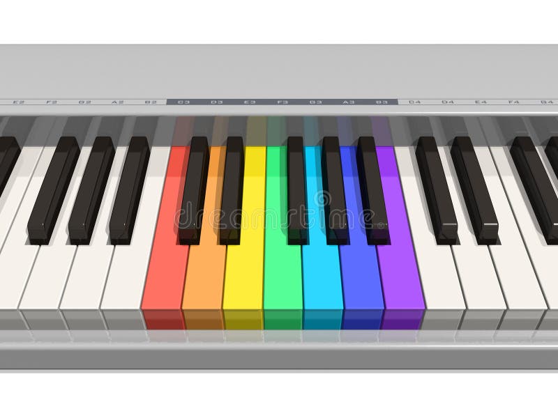 The Rainbow Piano stock image. Image of musician, colour - 480497