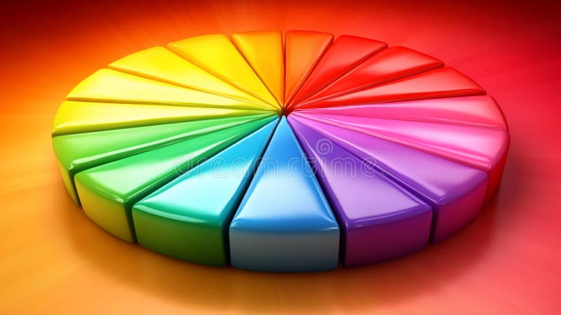 Rainbow Pie Chart with Slices for Infographics or Business ...