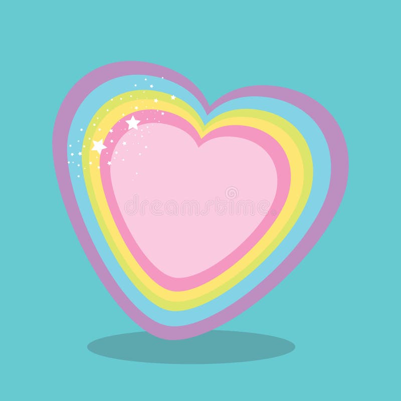 Rainbow pink heart 02 stock vector. Illustration of rainbow - 197987823