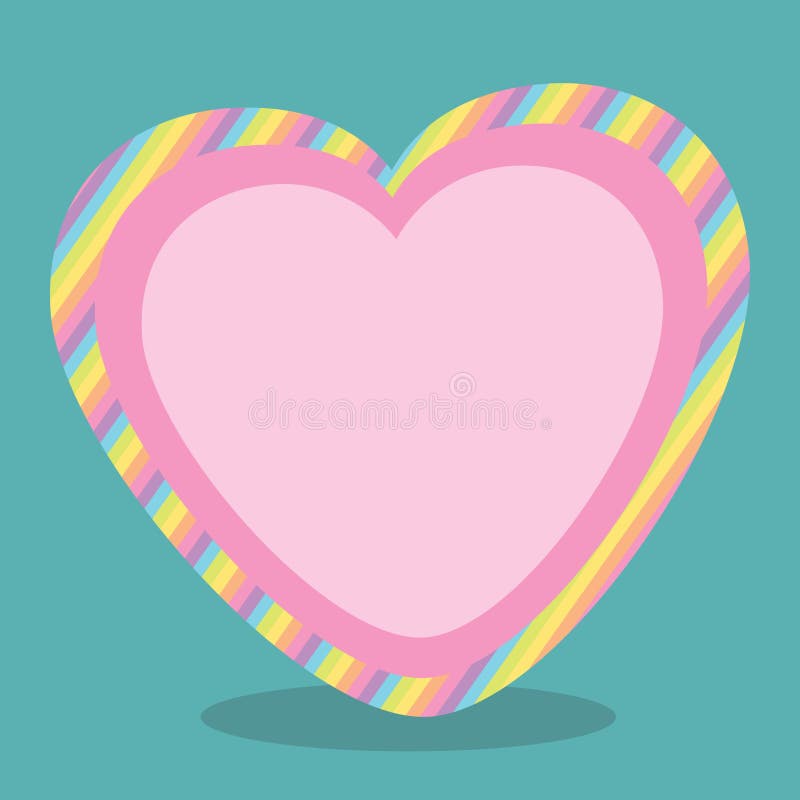 Rainbow Pink Stripe Heart 21 Stock Vector - Illustration of pink ...