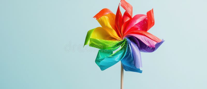Rainbow Pinwheel Spinning Proudly, Vibrant Symbol of Joy and Creativity ...