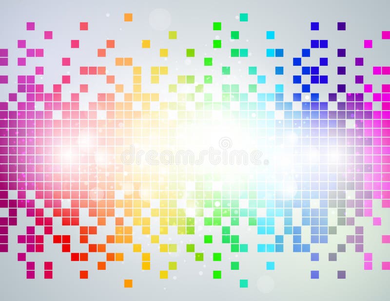 Rainbow Pixel Abstract Background Stock Vector - Illustration of shine ...