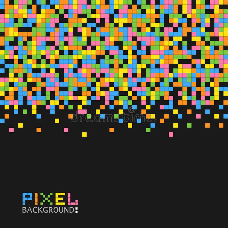 Rainbow Pixel on a Black Background. Colored Mash Squares Digitale ...
