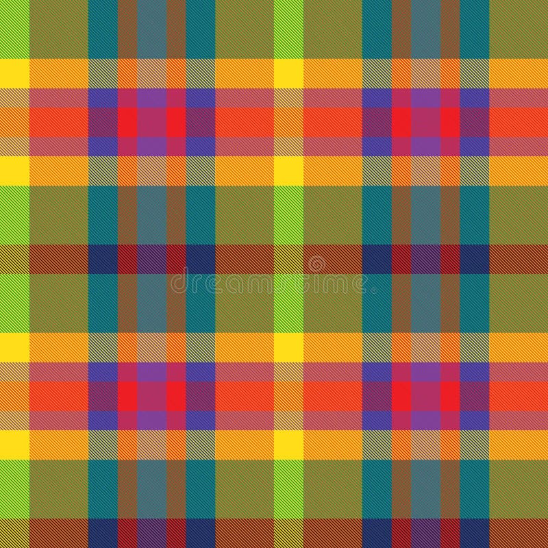 Rainbow Plaid Tartan Checkered Seamless Pattern Stock Vector ...