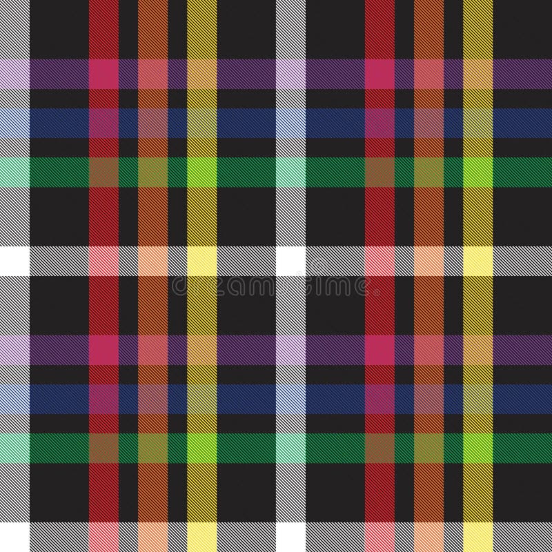 Rainbow Plaid Tartan Checkered Seamless Pattern Stock Vector ...
