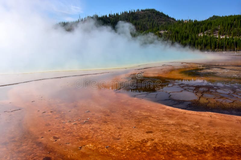 Rainbow Pool at Yellowstone Stock Image - Image of national, volcanic ...