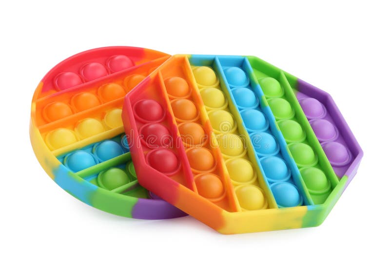 Rainbow Pop it Fidget Toys on White Background Stock Image - Image of ...