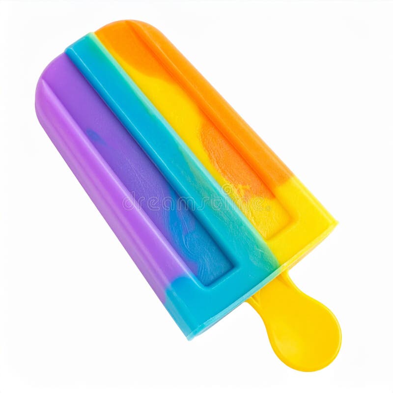 Rainbow Popsicle on White Background Stock Illustration - Illustration ...