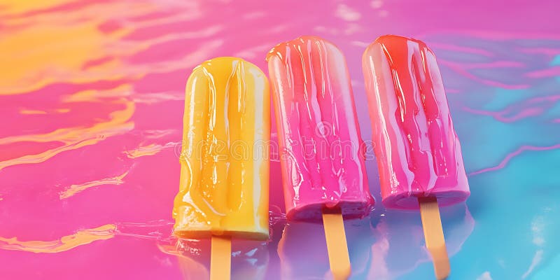 Rainbow Popsicles Summer Treats Background Wallpaper Stock Illustration ...