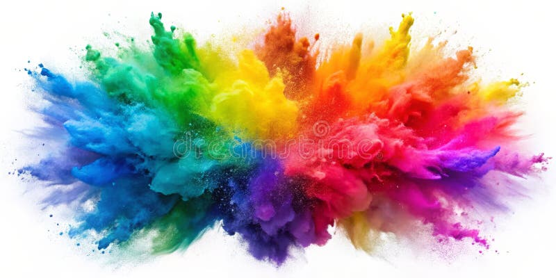 Rainbow Powder Explosion a Colorful Composition Stock Illustration ...