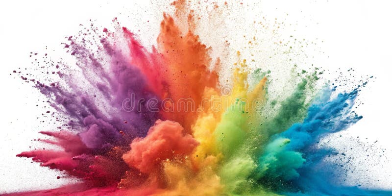 Rainbow Powder Explosion Colorful Composition, High-Resolution Image ...