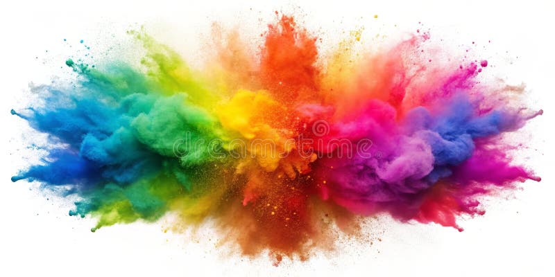 Rainbow Powder Explosion High-Res, Colorful Cloud Burst Stock ...