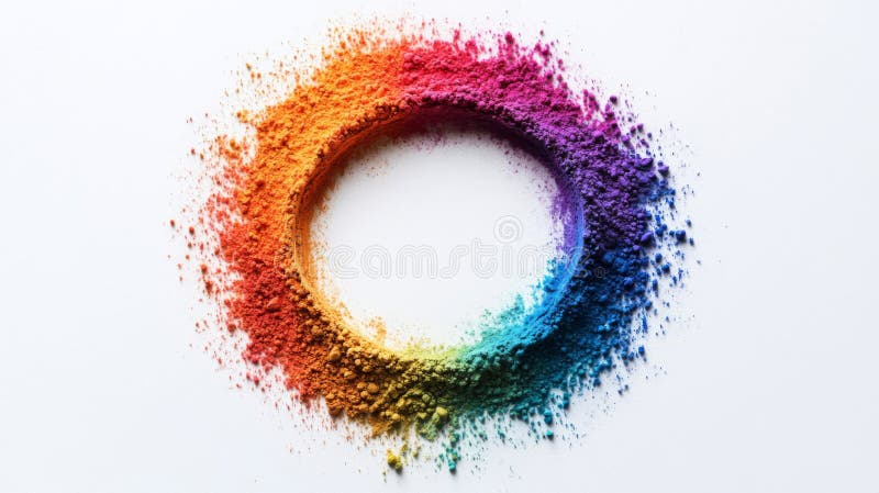 Rainbow Powder Forms Circular Frame Design Stock Illustration ...