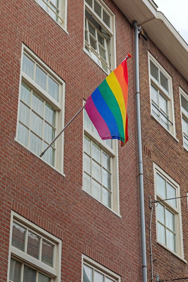 Rainbow Pride Flag stock photo. Image of sign, exterior - 379024928