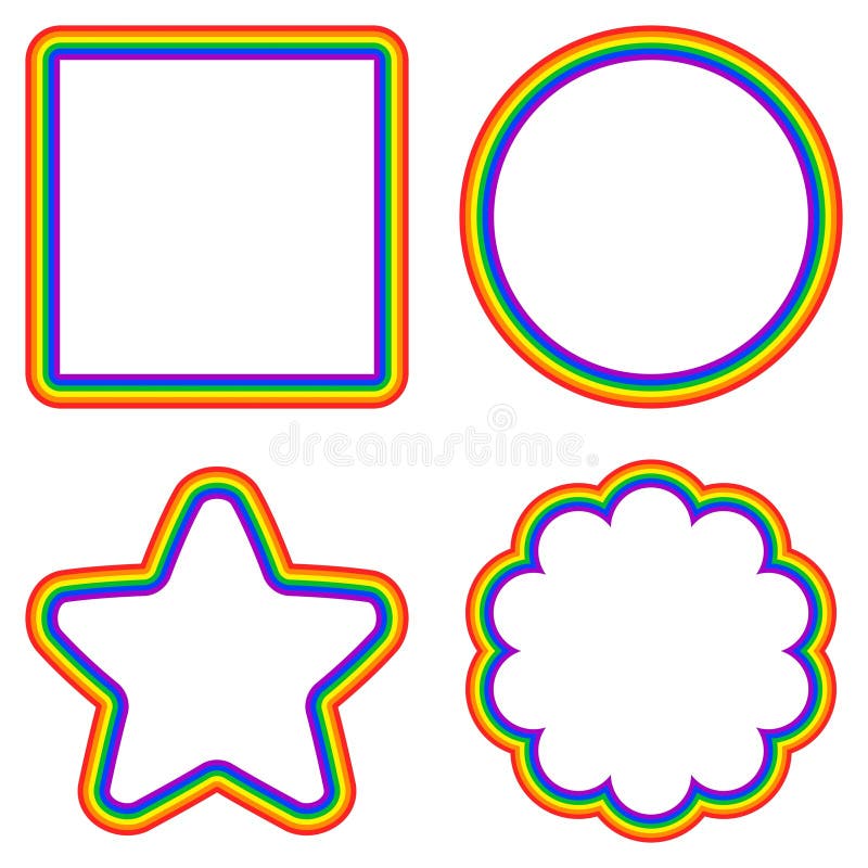 Rainbow Pride Frame Set stock illustration. Illustration of multicolor ...