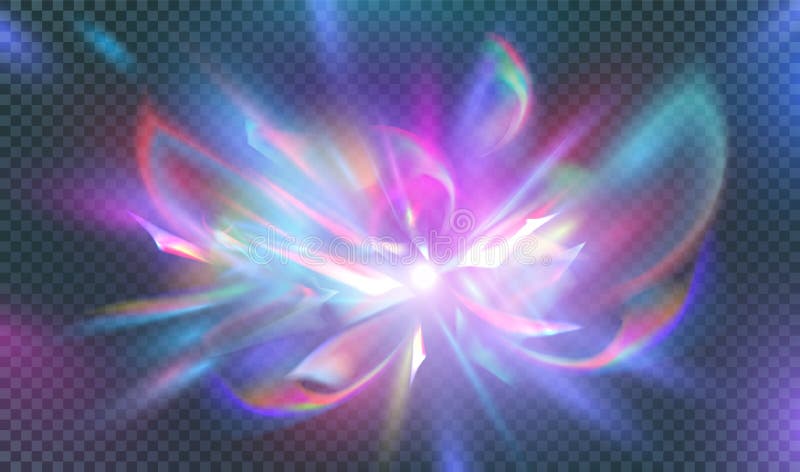 Rainbow Prism Flare Lens Realistic Effect at Violet Background ...