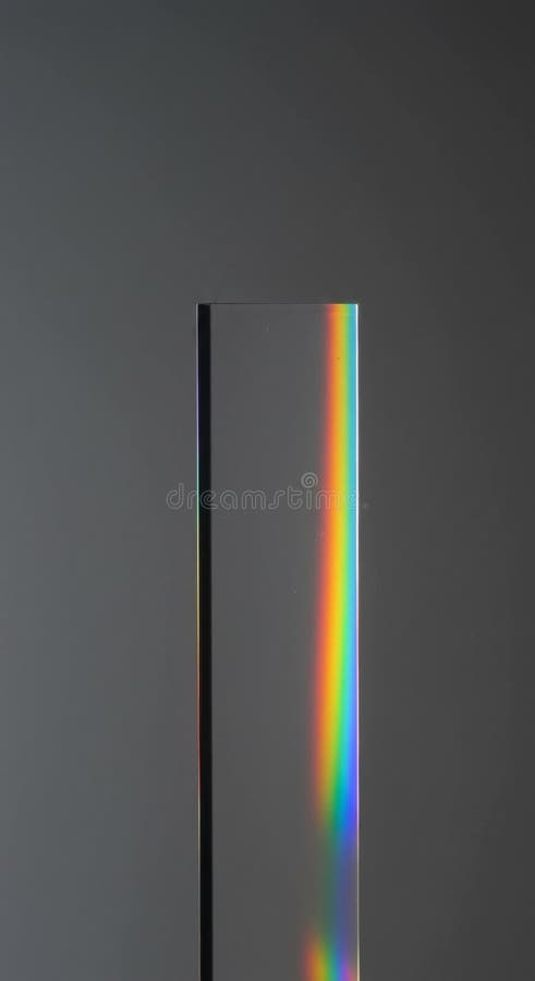 Rainbow Prism Refraction on Gray Background Stock Illustration ...