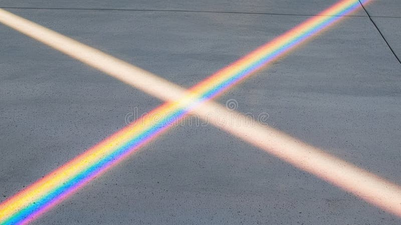 A Rainbow is Projected Onto a Concrete Surface. Stock Image - Image of ...