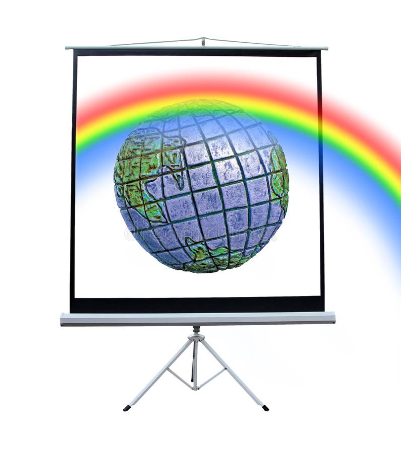 Rainbow through Projector Screen Stock Image - Image of industry ...