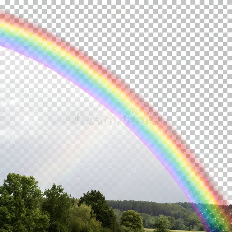 Rainbow PSD on Transparent Background for Creative Projects Stock ...