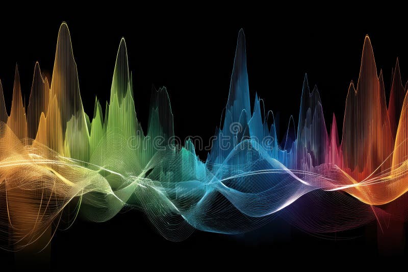 Rainbow Pulse Waveform Harmonizing with Peaks of Vitality in a Vibrant ...