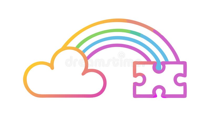 Rainbow with Puzzle Piece Cloud, Symbolizing Hope and Comprehensive ...