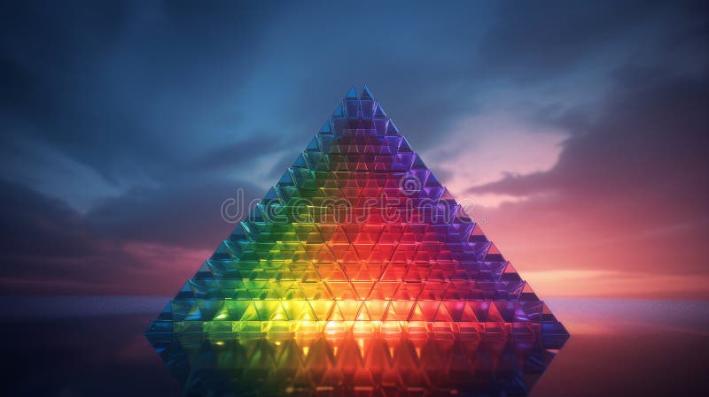 Rainbow pyramid stock illustration. Illustration of abstract - 281358434