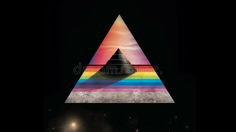 Rainbow Pyramid Wall Posters in Iconic Album Cover Style Stock ...