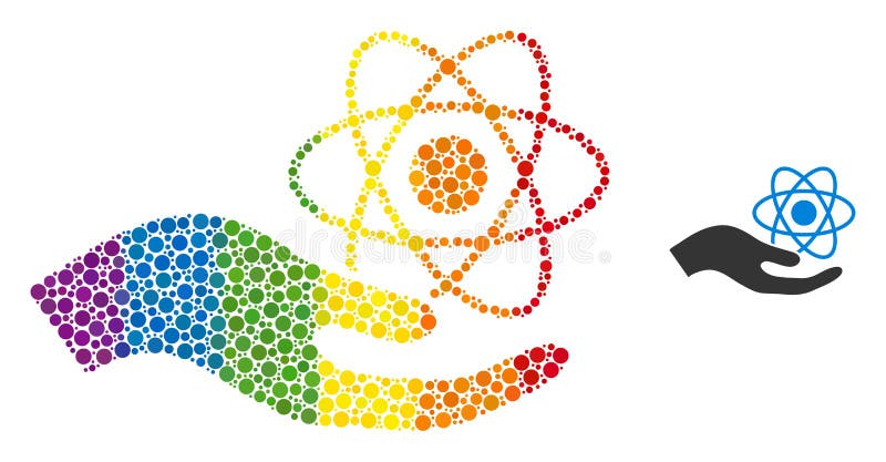 Rainbow Quantum Service Hand Collage Icon of Round Dots Stock Vector ...