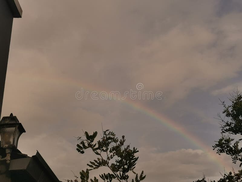 Rainbow after rain stock image. Image of cloud, rainbow - 224286315