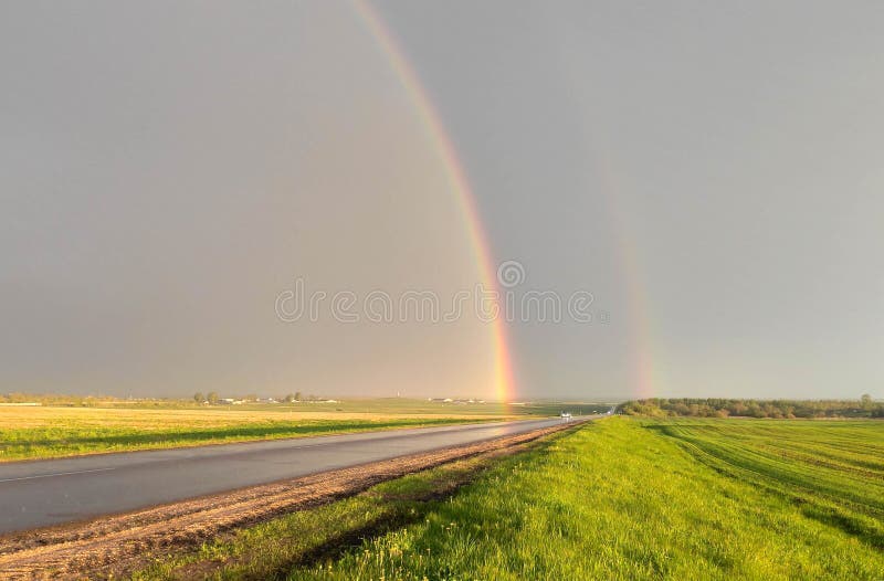 Rainbow after rain stock photo. Image of wind, yellow - 270478434